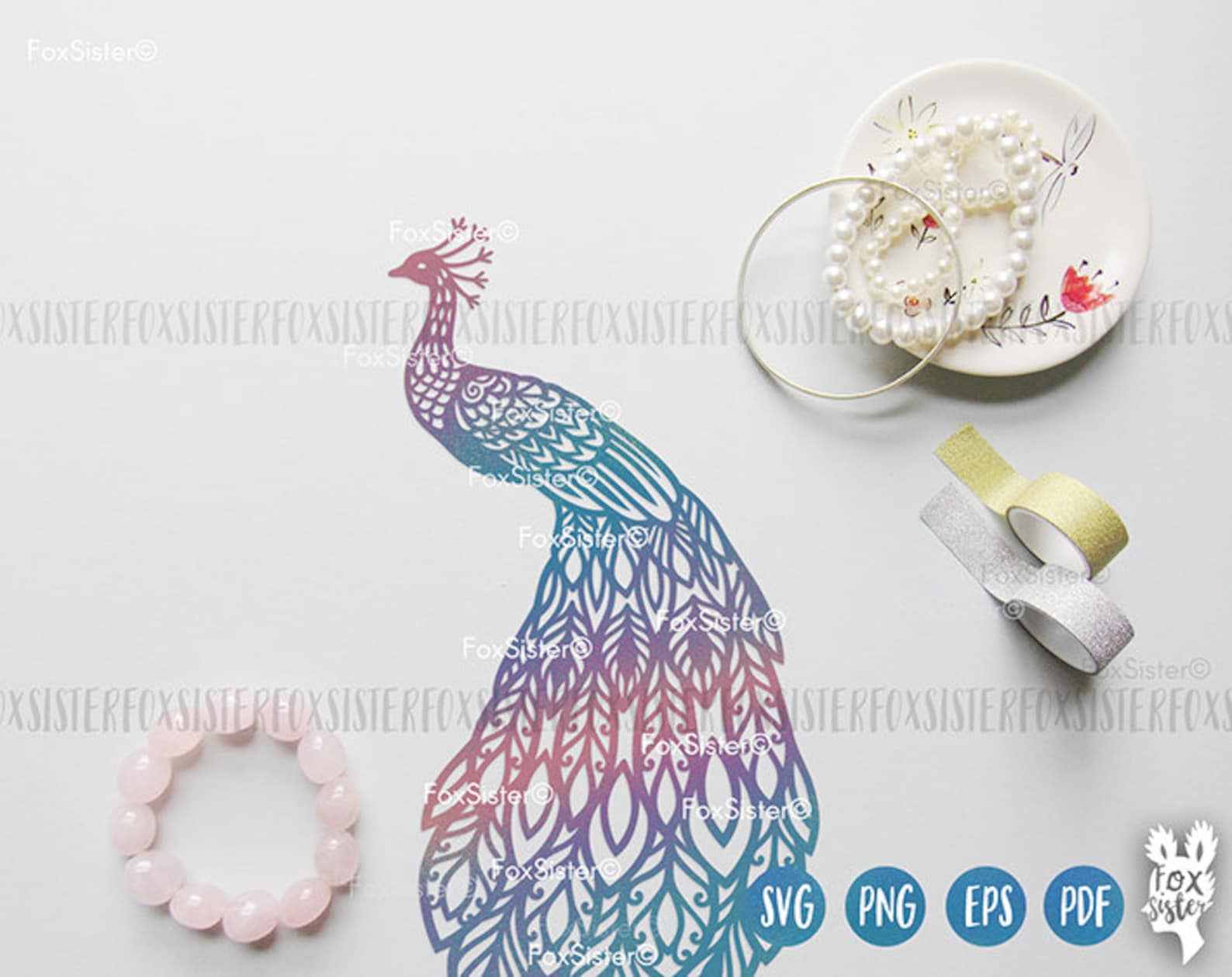 Peacock Svg Vector Detailed Cutting File Design, Peacock Clipart ...