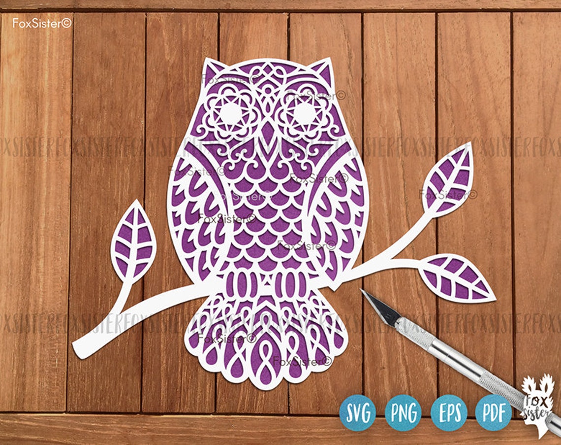 Cute Owl Svg Cutting File for Cricut and Silhouette Sitting | Etsy