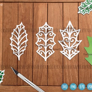 Christmas Holly Svg Bundle, Leaves Svg Set 5, Leaf Svg File, Holly ...