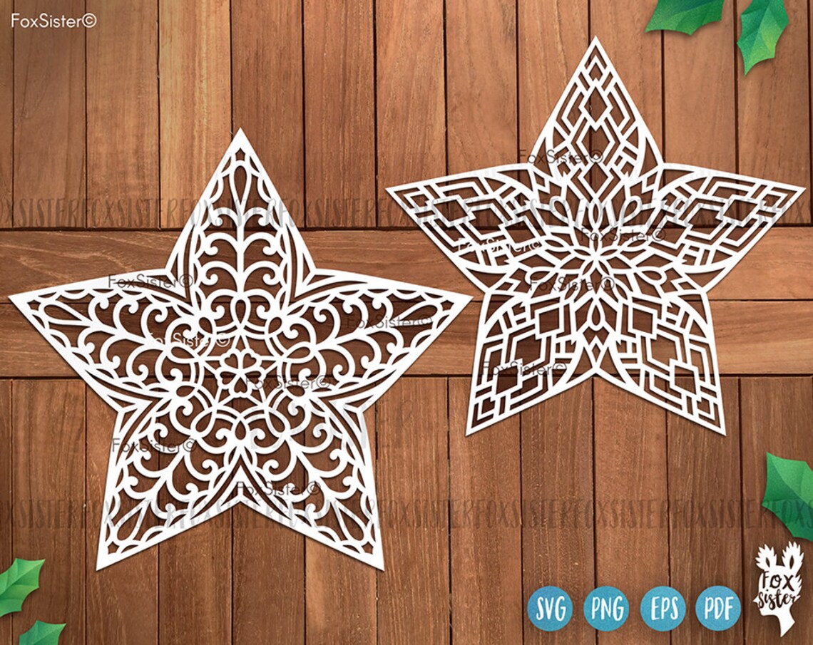 Stars Svg Bundle SET 10, Christmas Svg Bundle, Star Svg, Happy Holiday ...