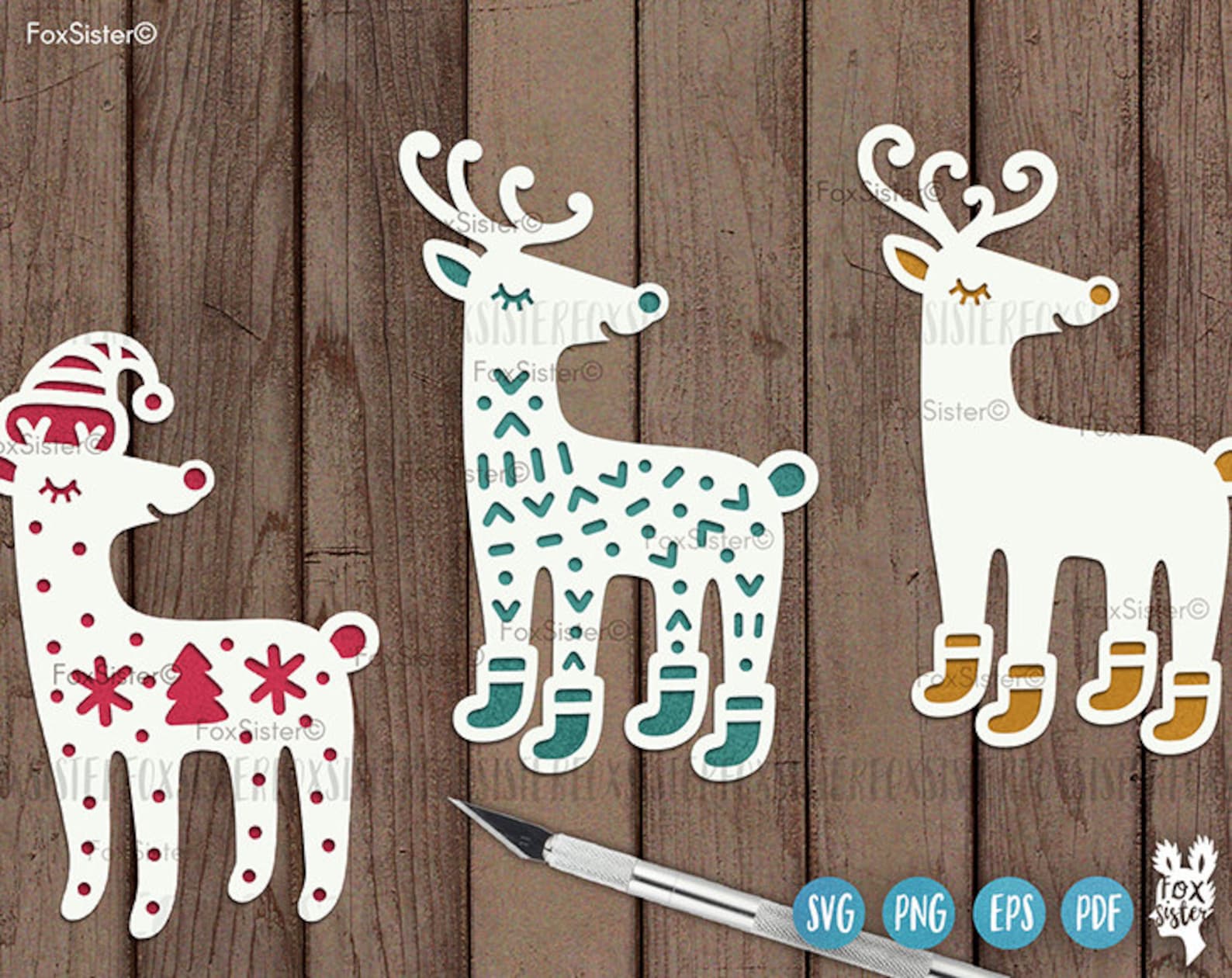Reindeer Svg Bundle Christmas Deer Svg Funny Deer Svg Cut - Etsy