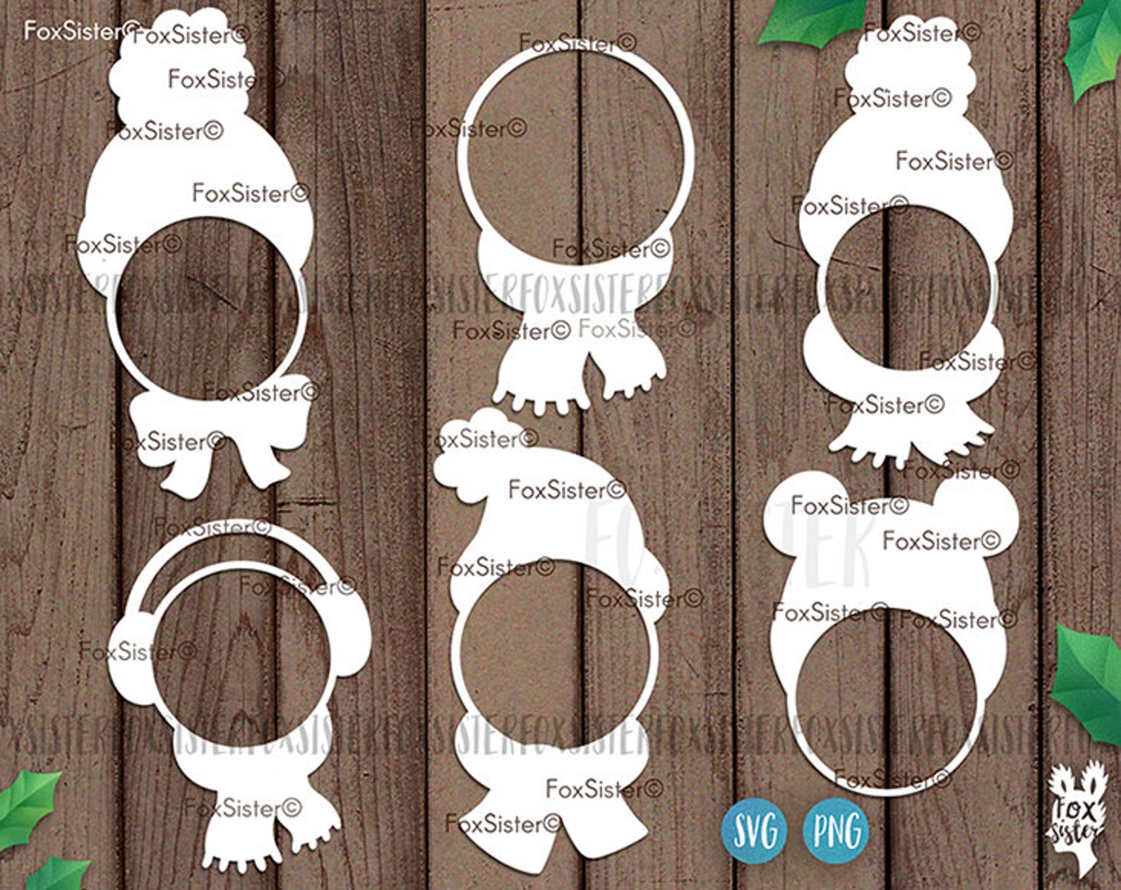 Christmas Monograms Svg Bundle 6 Monogram Frames Svg Hat - Etsy