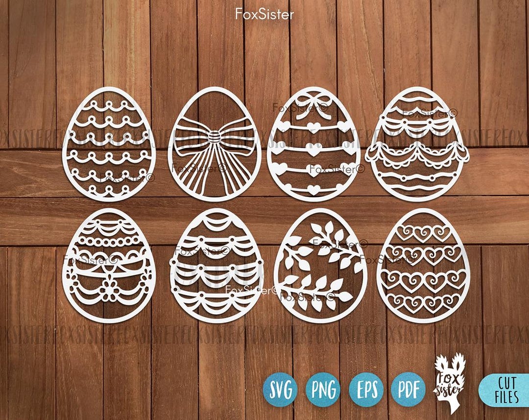 Easter Eggs Svg Bundle for Cricut Silhouette Glowforge and Laser ...