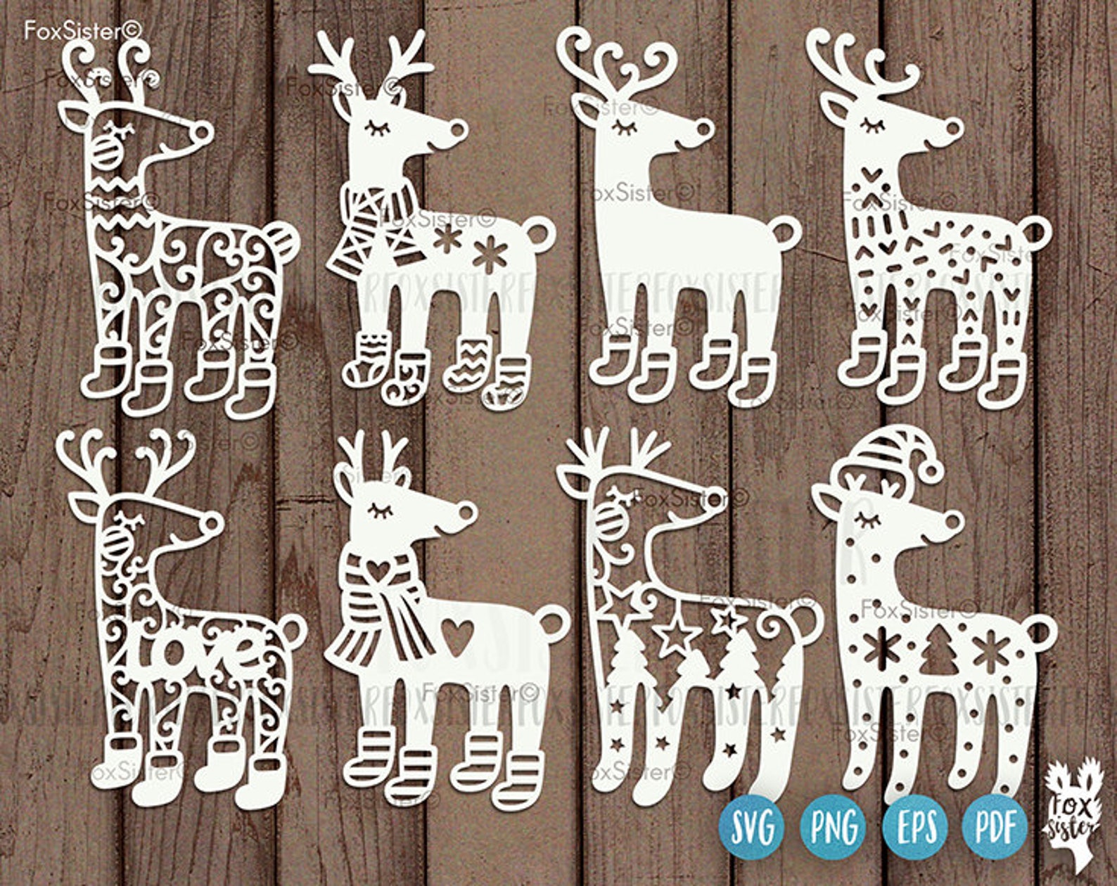 Reindeer Svg Bundle Christmas Deer Svg Funny Deer Svg Cut - Etsy