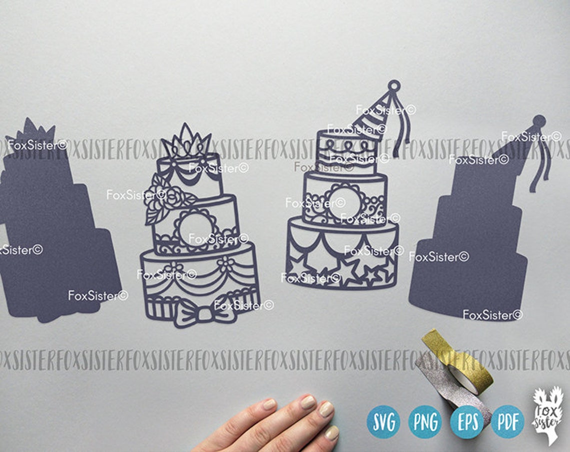 Birthday Cake Svg Vector Cut Files Cake Clipart Birthday - Etsy