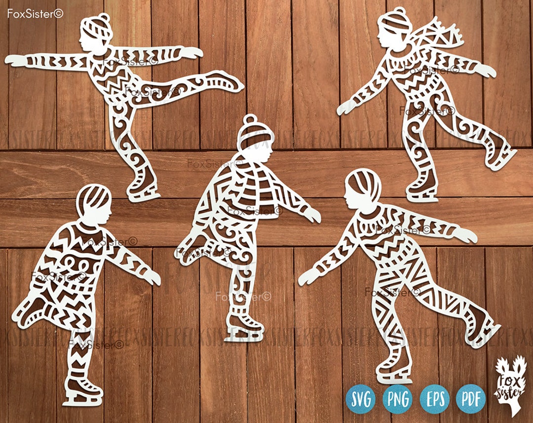 Ice Skating Svg Bundle for Cricut and Silhouette, Ice Skating Vector ...
