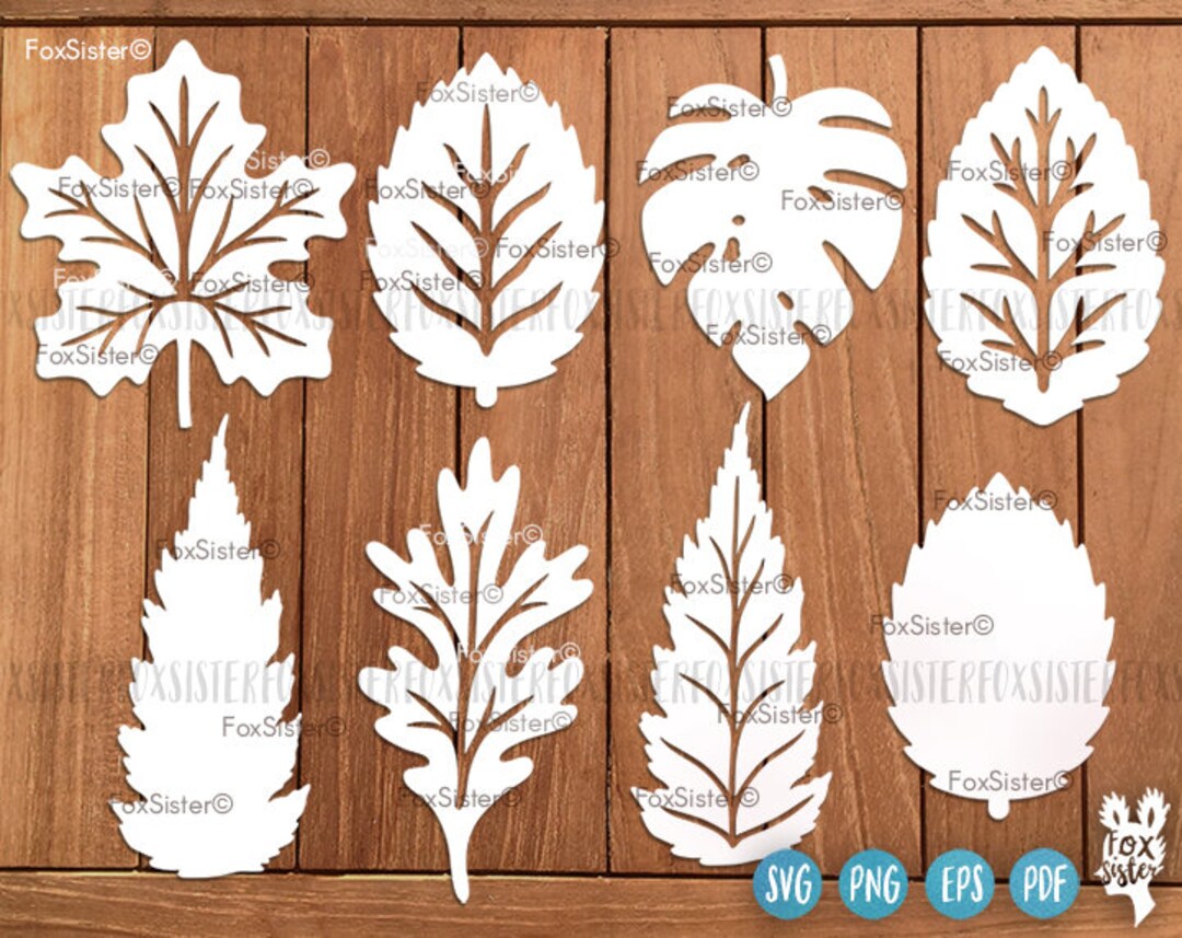 Leaf Svg, Leaves Svg Files, 8 Leaf Designs SET 2, Leaves Cutting Svg ...