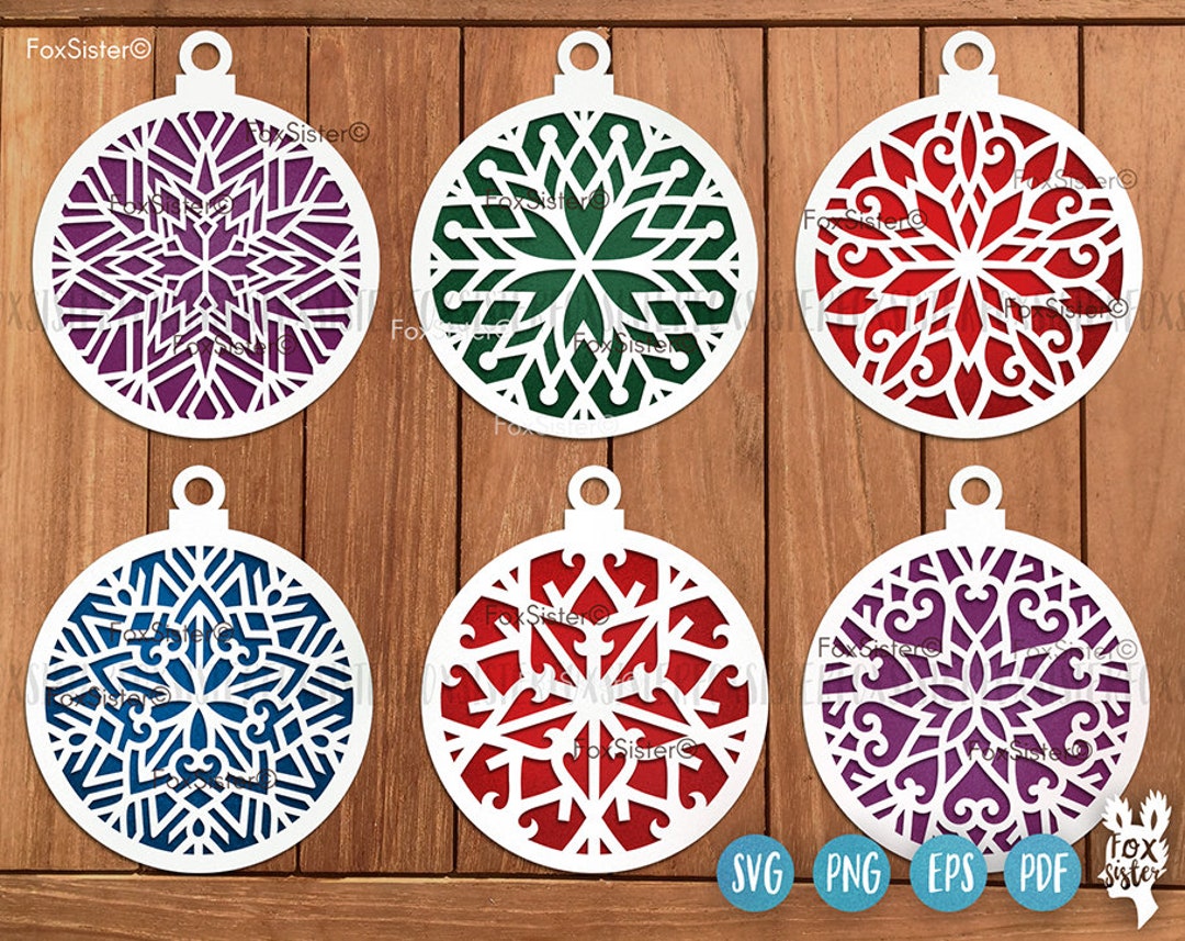 Christmas Baubles SVG Bundle SET 18, Christmas Svg Bundle, Ornament Svg ...
