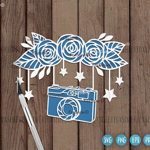 Camera Svg Bundle, Camera Clipart, Photography Svg, Floral Camera Cut ...