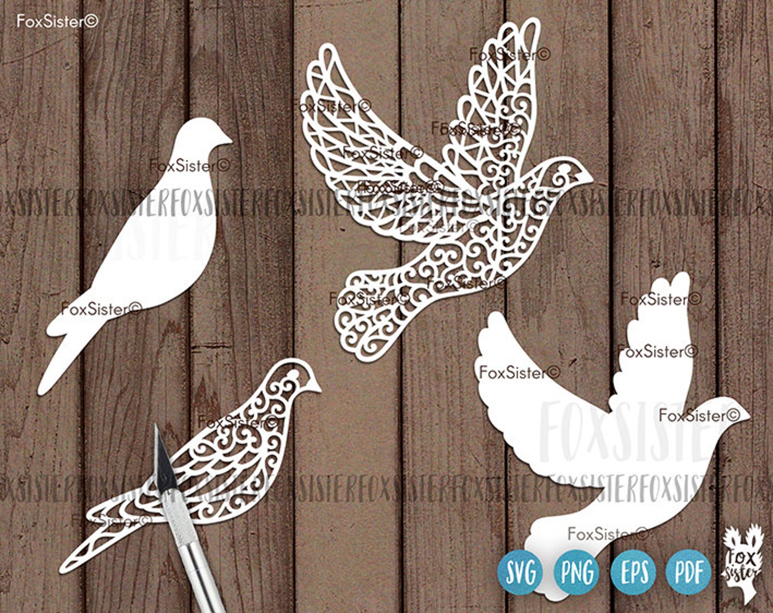 Dove Svg, Bird Svg Files, Birds Cut File, Birds Clipart, Birds SVG ...