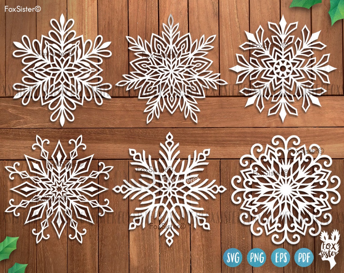 Snowflakes SVG Bundle SET 7 Christmas Svg Bundle Winter Svg - Etsy