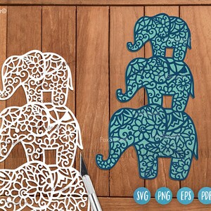 Cute Elephants Svg Cutting File for Cricut and Silhouette, Elephant Cut ...