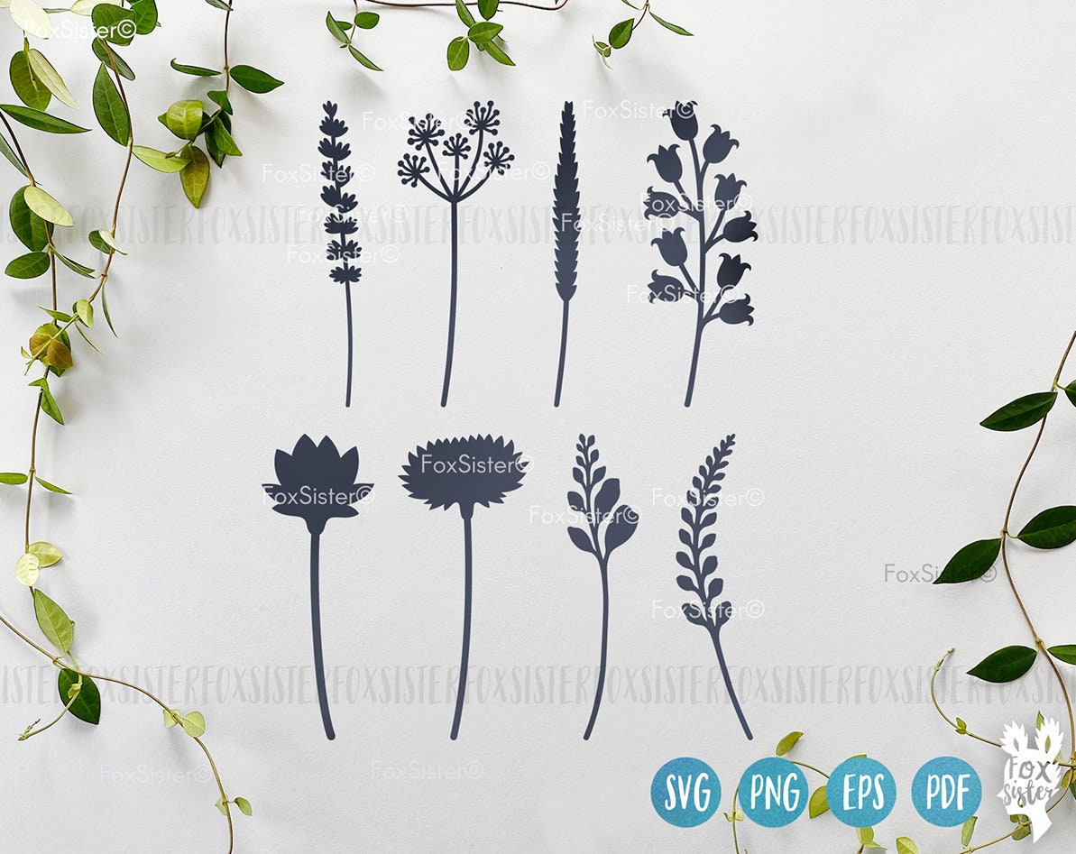 Flowers Svg Bundle for Cricut and Silhouette, Individual Flowers Svg ...