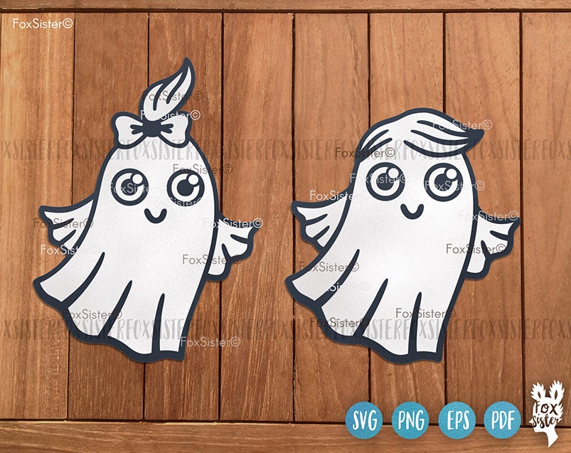 Cute Ghosts Svg Ghost Svg Ghost Cut File Girl Boy Kids - Etsy