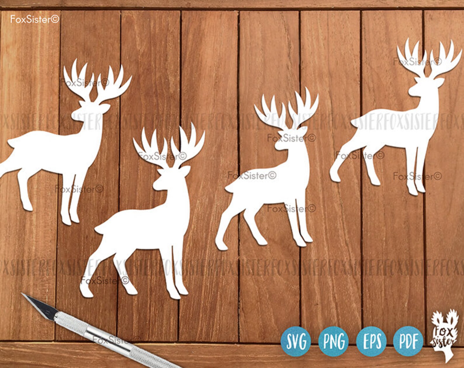 Deer Svg Cut File design Christmas Svg Deer Clipart | Etsy
