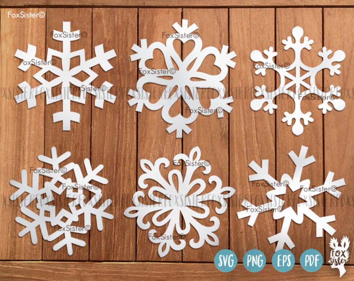 6 Christmas Snowflakes SVG Bundle SET 1 svg cut files | Etsy