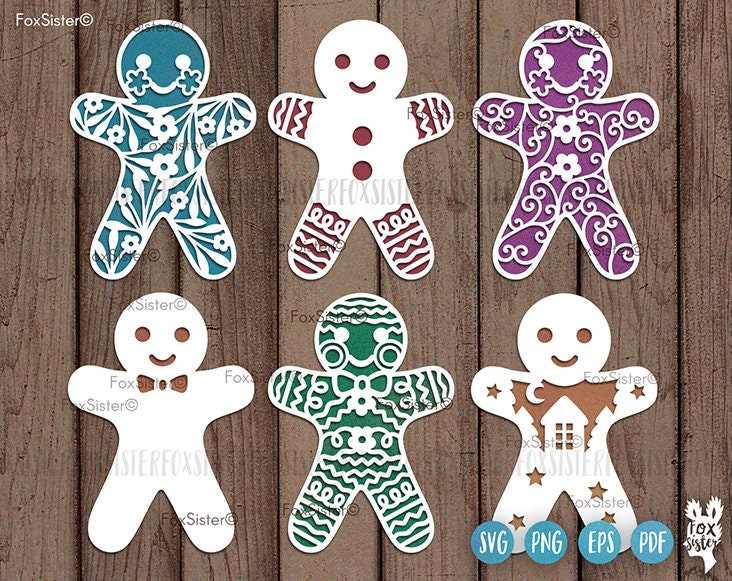 6 Gingerbread Men Svg Bundle Gingerbread Man Svg Files - Etsy