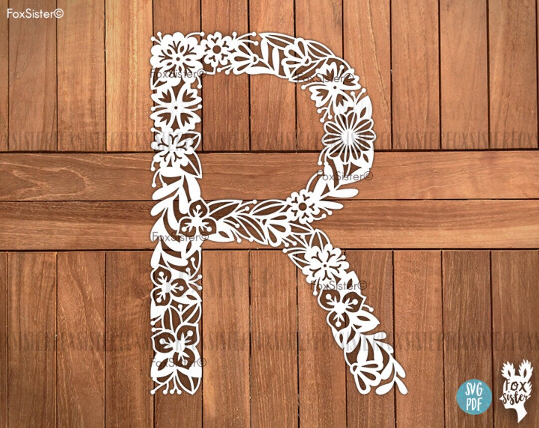 Floral Letter R Svg, Floral Detailed Alphabet Svg Cut File, Floral ...