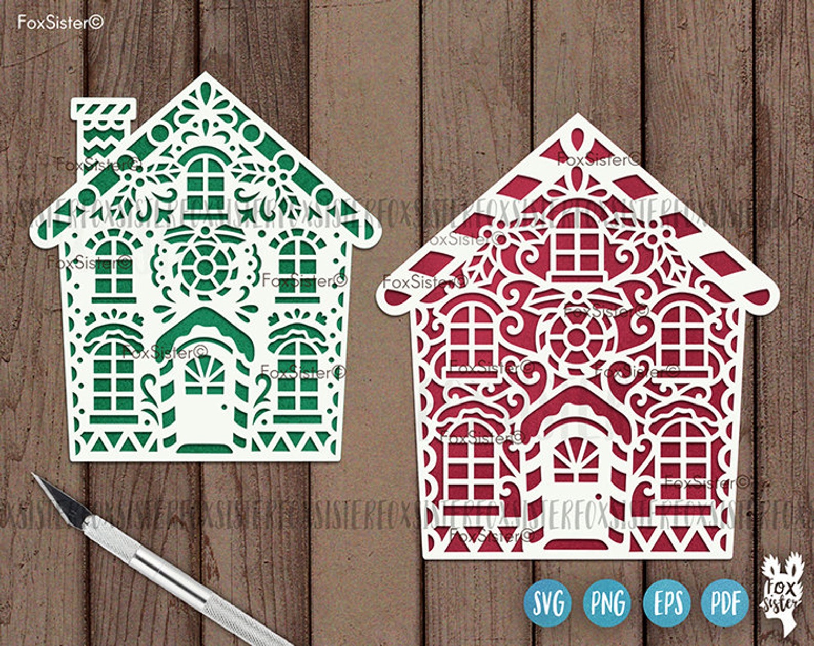 Gingerbread House Svg Bundle, Christmas Village Svg, House Svg Cut File ...