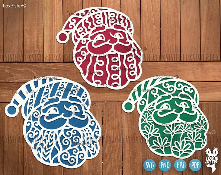 Santa Svg Cut File Templates Santa Clipart Christmas Svg - Etsy