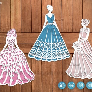 Bride Svg Bundle Set 1 Svg Template, Princess Svg, Bride Cut File ...