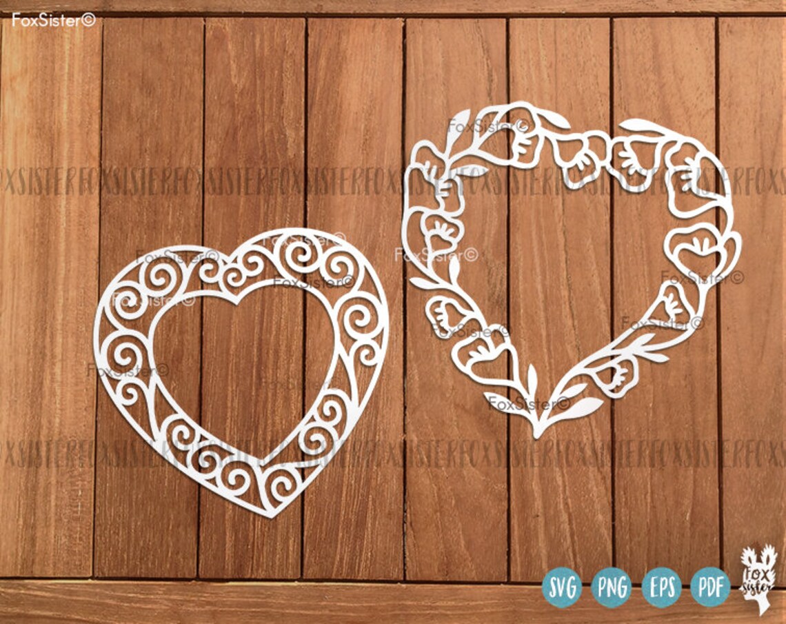 Heart Frame Svg Monogram Frame Bundle SET 3 12 svg Blank | Etsy