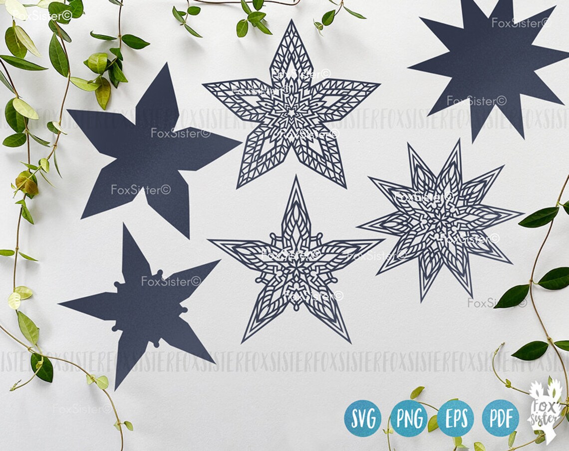 Stars Svg Bundle SET 9 Christmas Svg Bundle Stars Svg Happy - Etsy