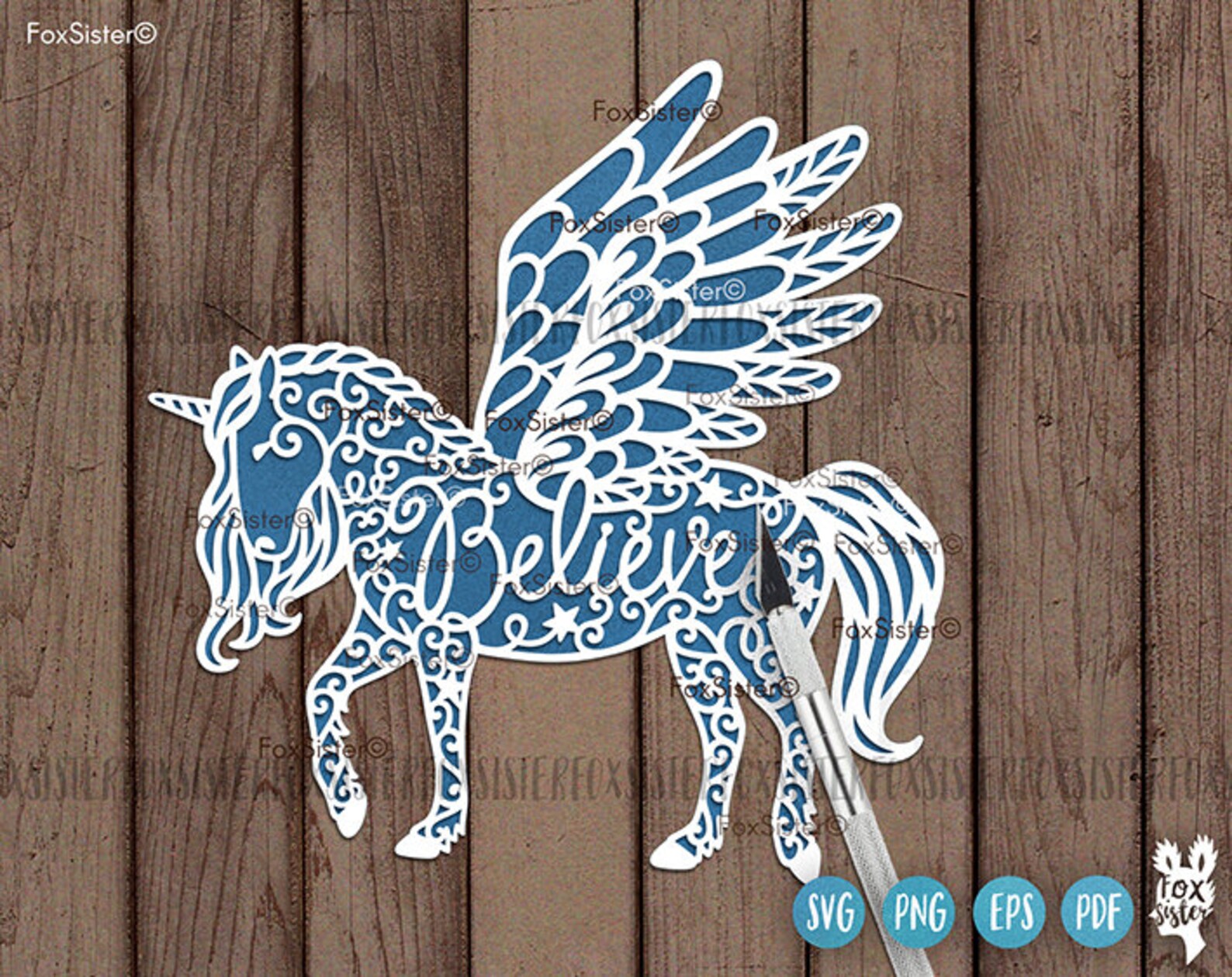 Believe in Unicorn Svg Template Digital Clipart Unicorn Cut - Etsy