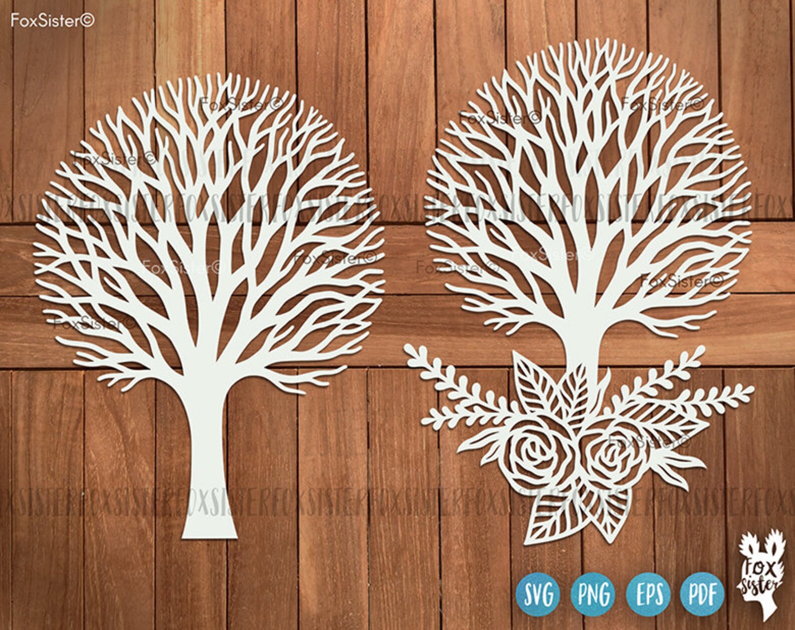 Tree Svg for Cricut and Silhouette Tree Clipart Foxsister - Etsy