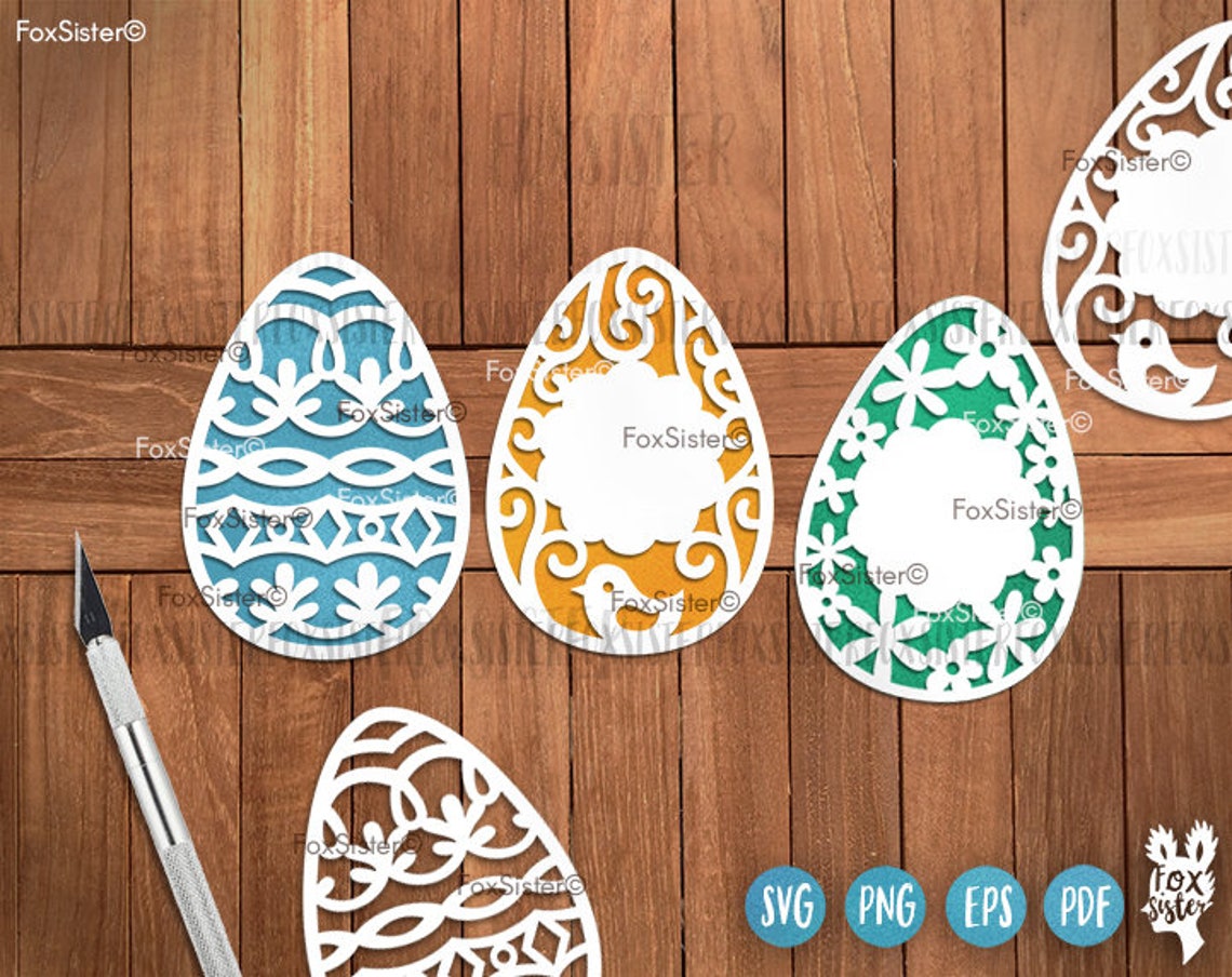 Easter Eggs SVG SET 4 Template Easter Egg Easter Cut File - Etsy