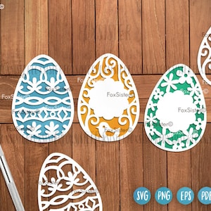 Easter Eggs SVG SET 4, Template, Easter Egg, Easter Cut File, Bunny Svg ...