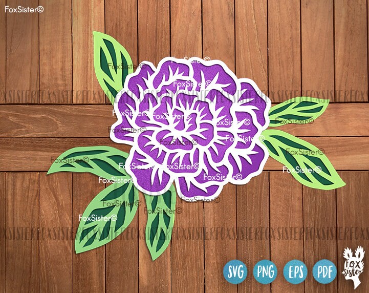 SVG Flowers, Peonies Svg Bundle, 7 Papercut Templates, Floral Cut File ...
