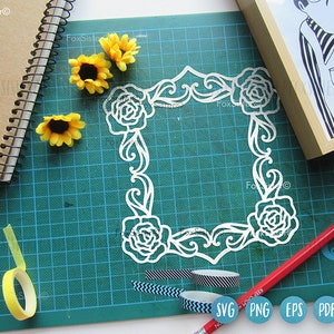 Floral Frames Svg Cut File, Frames Svg, Square Frame Svg, Floral ...