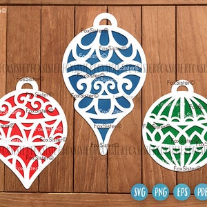 Christmas Bauble Svg Bundle, Clipart Silhouette Svg Bundle, Christmas ...