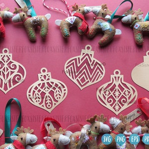 Christmas Bauble Svg Bundle Designs for Cricut and Silhouette, Baubles ...