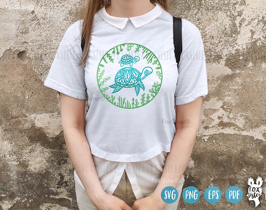 Mama and Baby Turtles Svg for Cricut Silhouette, Sea Turtle Svg ...