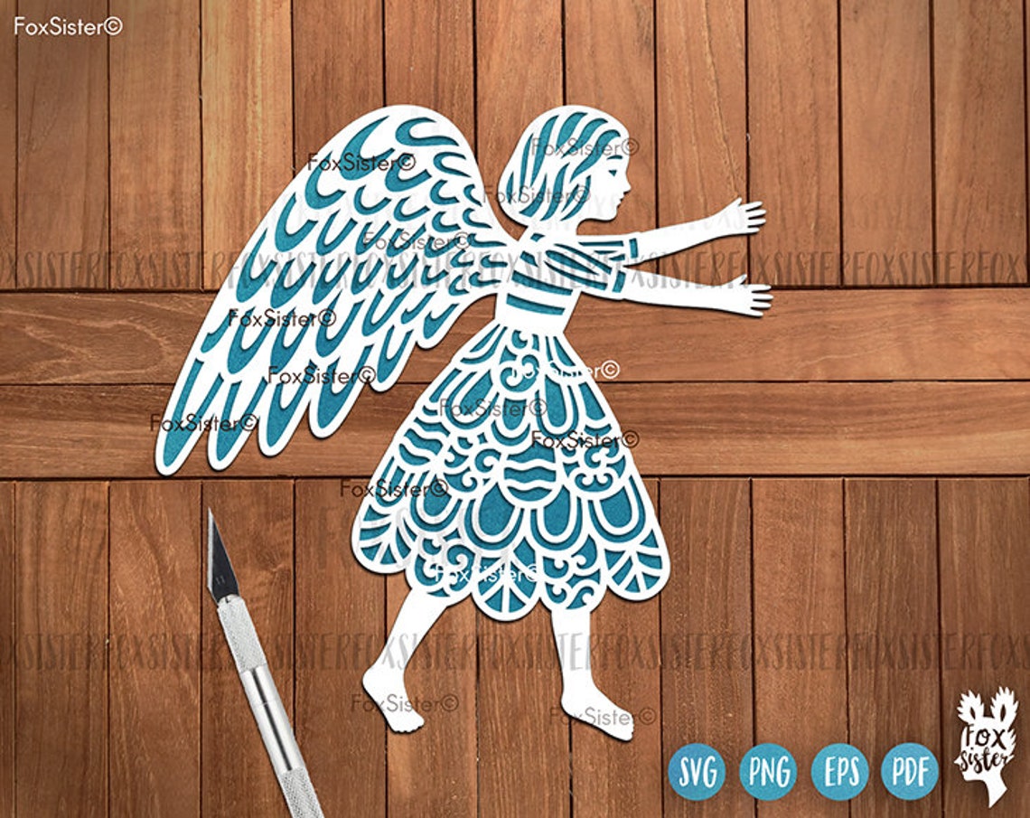 Angel Svg File Angel Clipart Christmas Svg Png Pdf Eps | Etsy