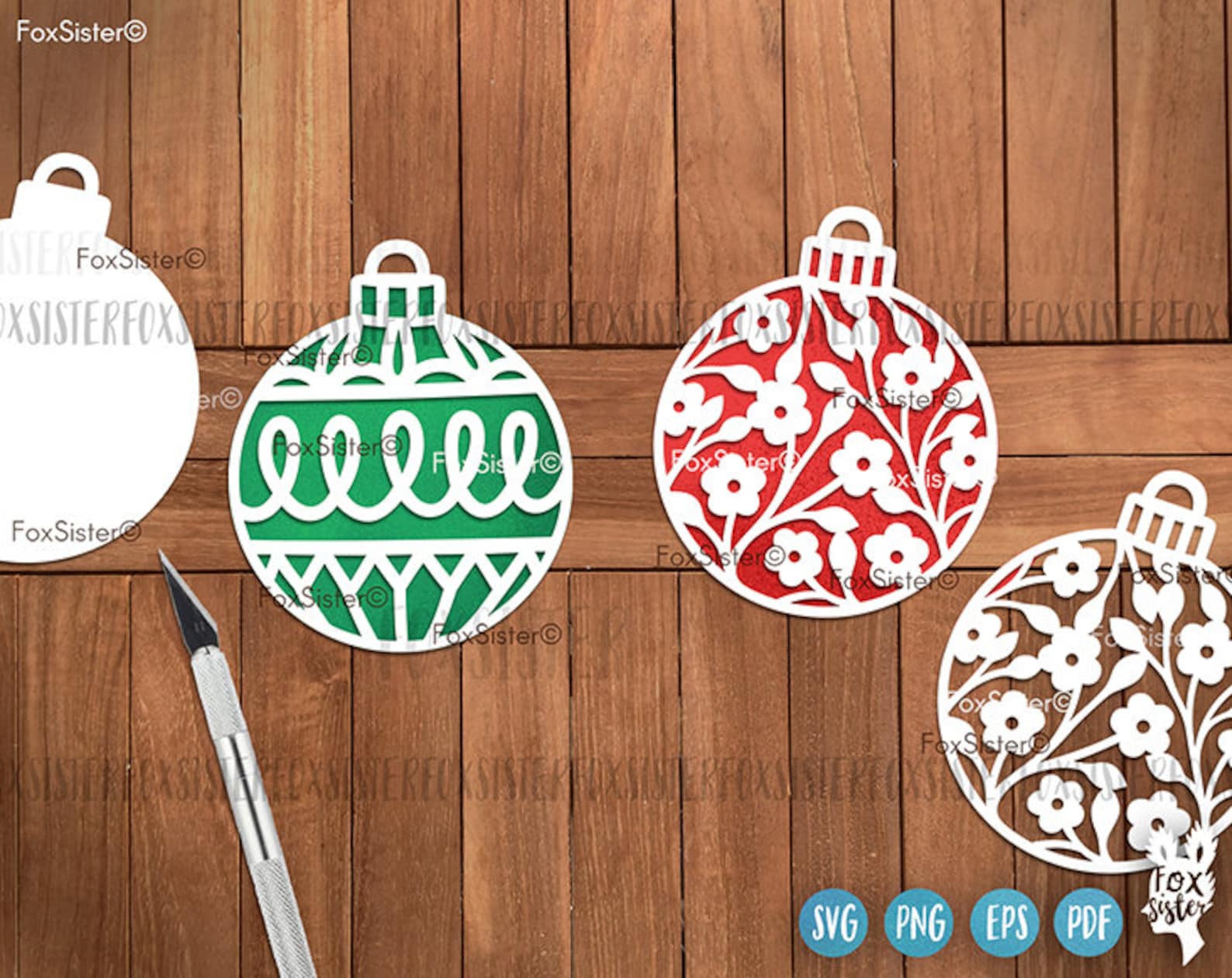 Christmas Baubles SVG Bundle SET 8 Christmas Svg Bundle - Etsy UK