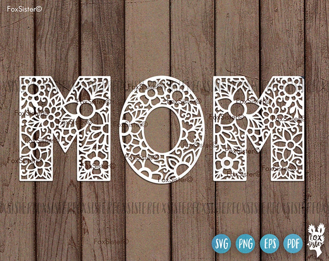 Mom Svg Cut File Design Clipart, Mom Letters Template Svg, Mother's Day ...