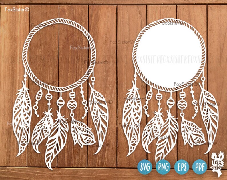 Boho Dreamcatcher Svg Feathers SVG Cut File Templates | Tribal Feather ...