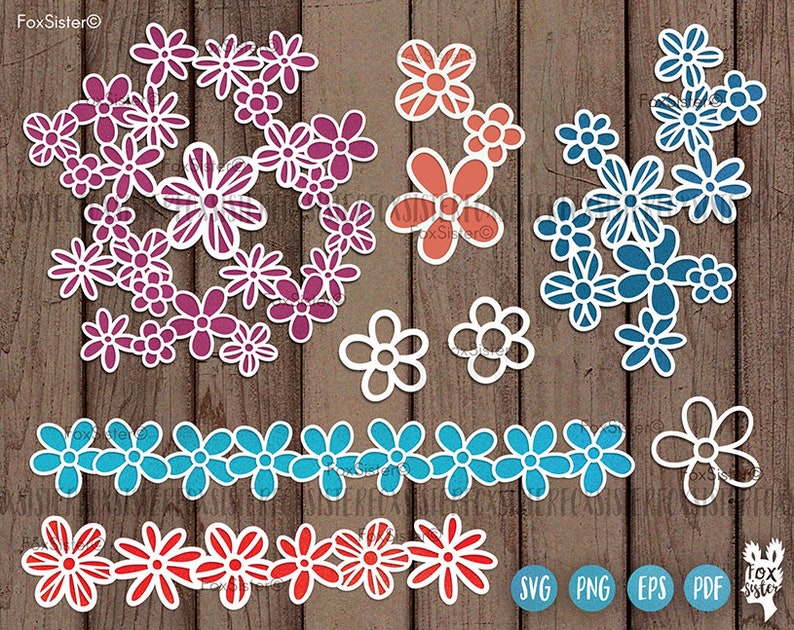 Flowers Svg Bundle Cut Files Flower Svg Floral Clipart | Etsy