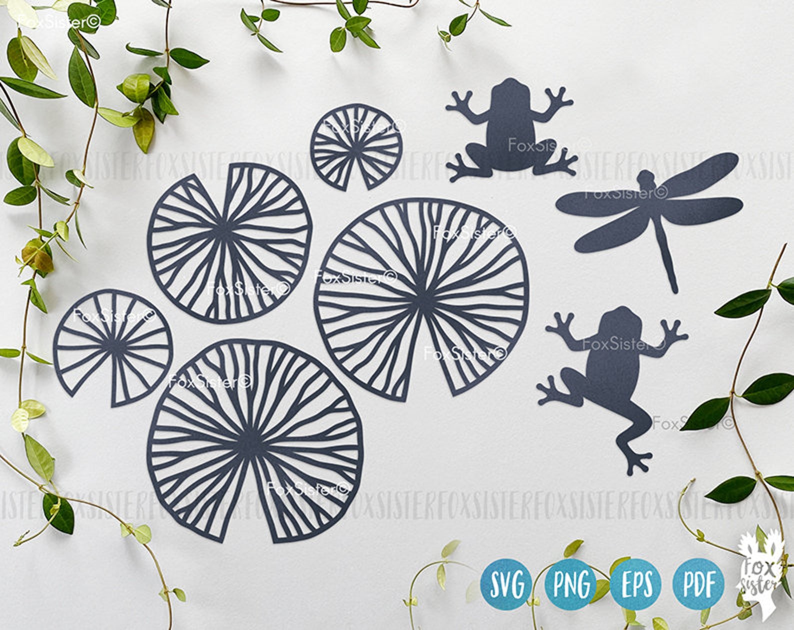 Frogs and Lily Pads Svg for Cricut and Silhouette Animal Svg - Etsy UK