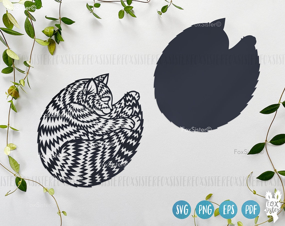 Cute Sleeping Cat Svg Design for Cricut and Silhouette Cat - Etsy