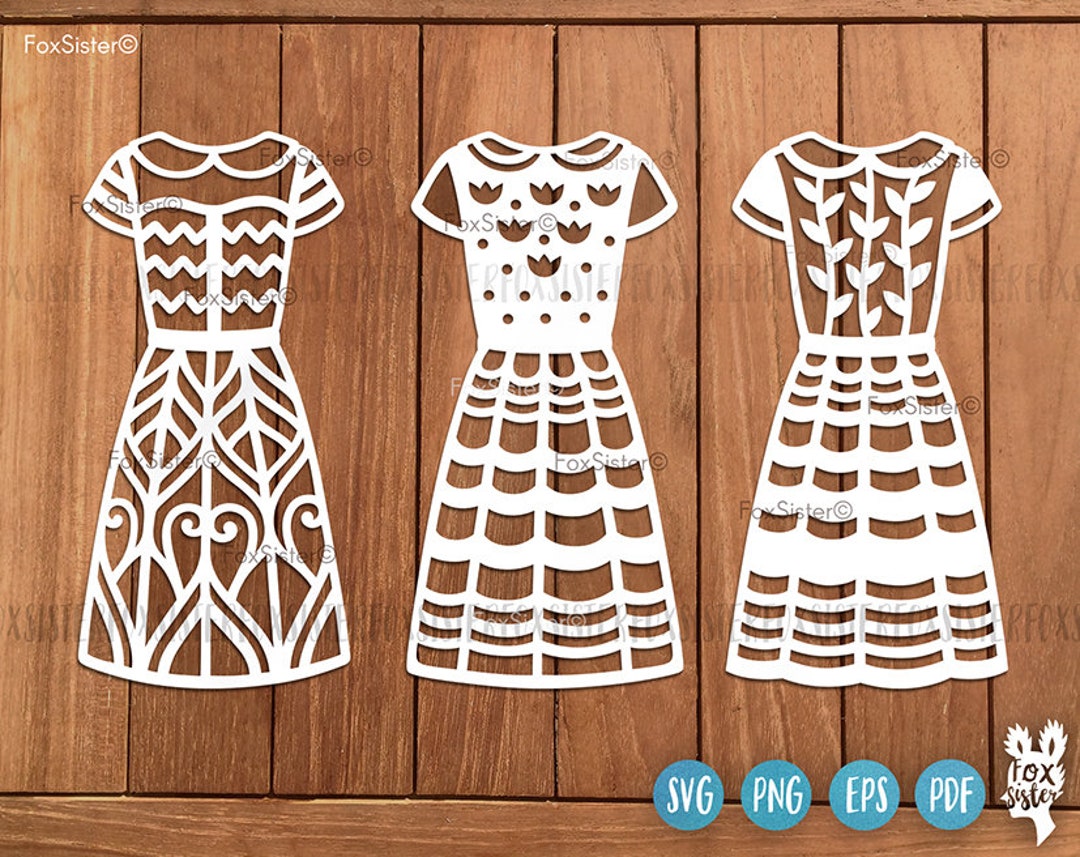 Dress Svg for Cricut and Silhouette, Cocktail Dresses Svg, Foxsister ...