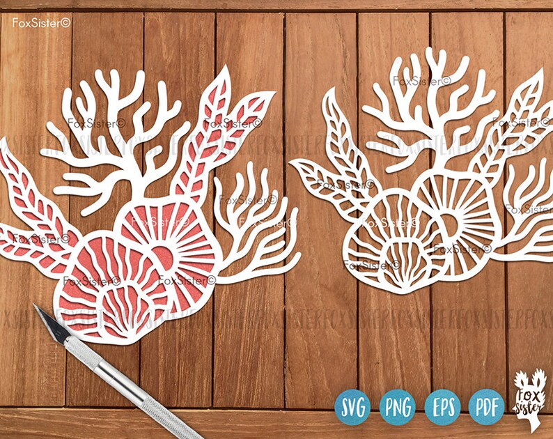 Corals Svg and Seaweed Svg Designs for Cricut and Silhouette, Ocean Svg ...