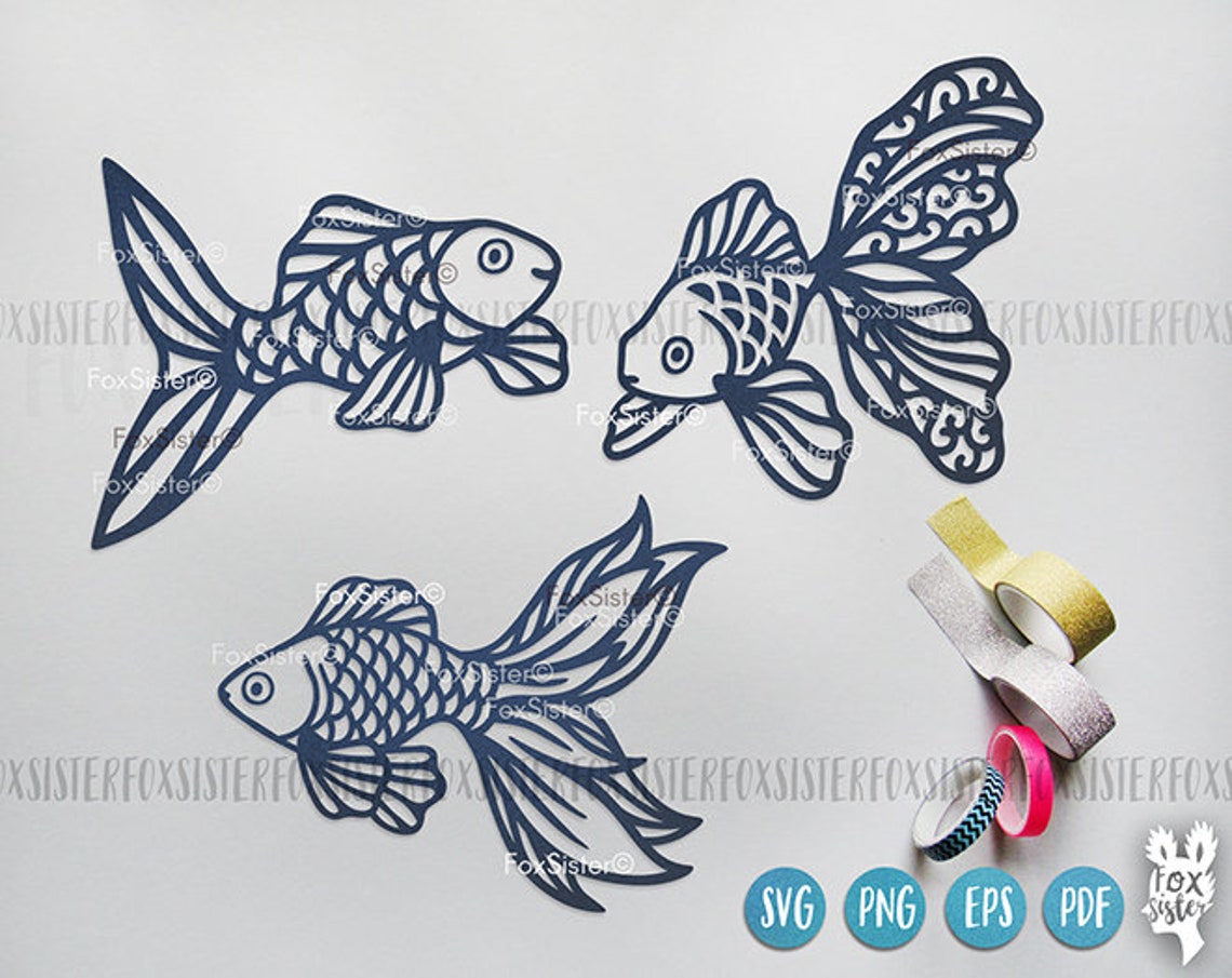 Goldfish Svg Bundle Gold Fish Clipart Template Fish Svg | Etsy