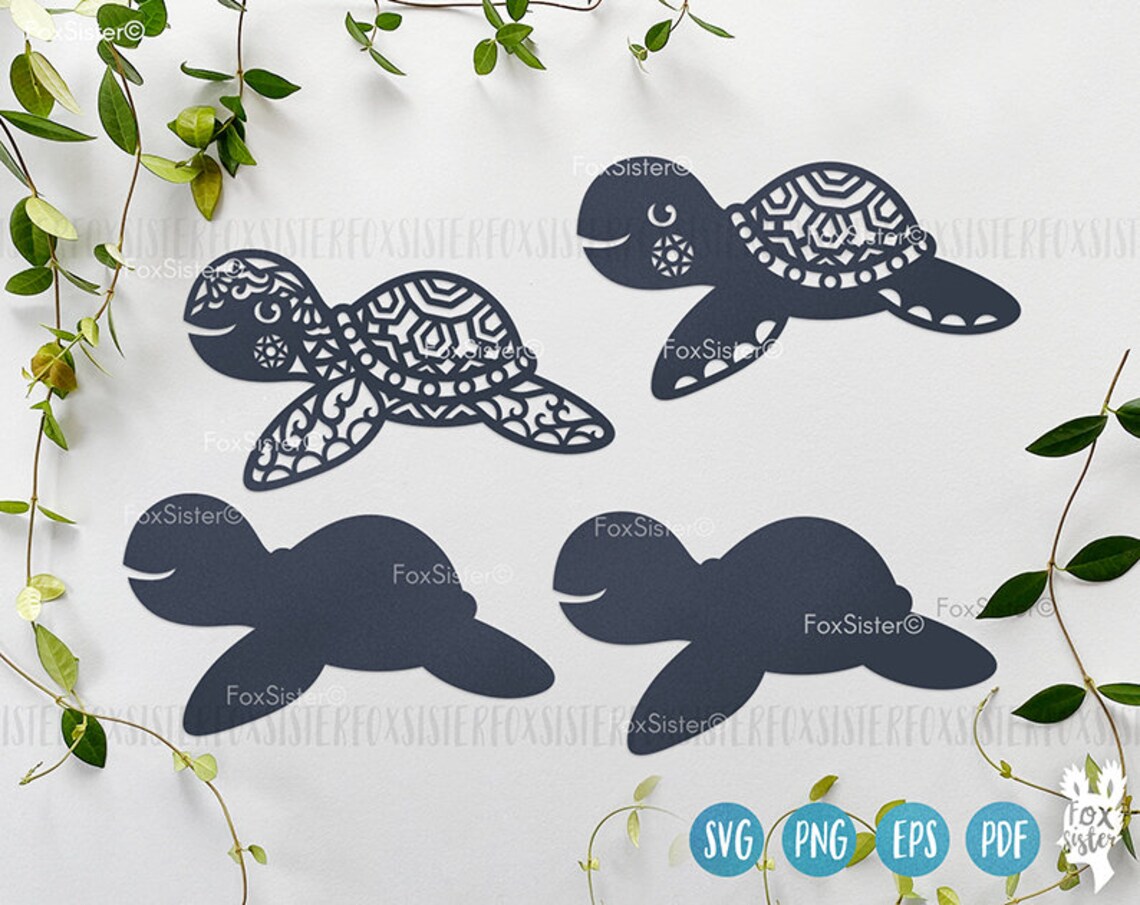 Turtle Svg for Cricut and Silhouette Animal Svg Foxsister - Etsy Canada