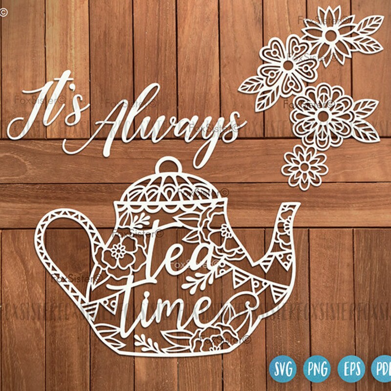 Tea Time Svg - Etsy