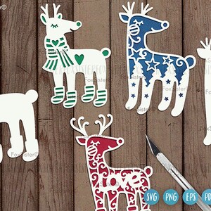 Reindeer Svg Bundle, Christmas Deer Svg, Funny Deer Svg Cut File ...