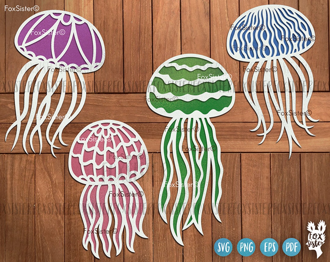 Jellyfish Svg Bundle for Cricut and Silhouette, Jellyfish Svg Files ...